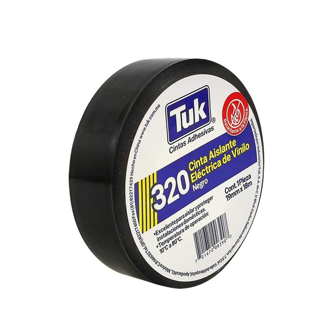 CINTA DE AISLAR 320NE 19MM X 18M NEGRA 345008 TUK – Proyecto Ferretero