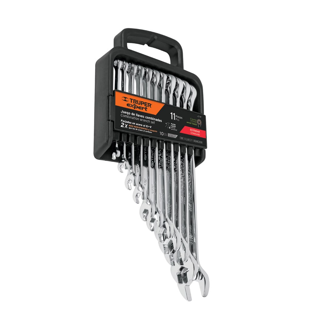 JUEGO DE 11 LLAVES COMBINADAS STD PULIDAS, TRUPER EXPERT – Proyecto Ferretero