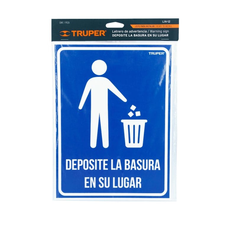 LETRERO SEÑALIZACIÓN DEPOSITE LA BASURA EN SU LUGAR,21 X 28CM ...