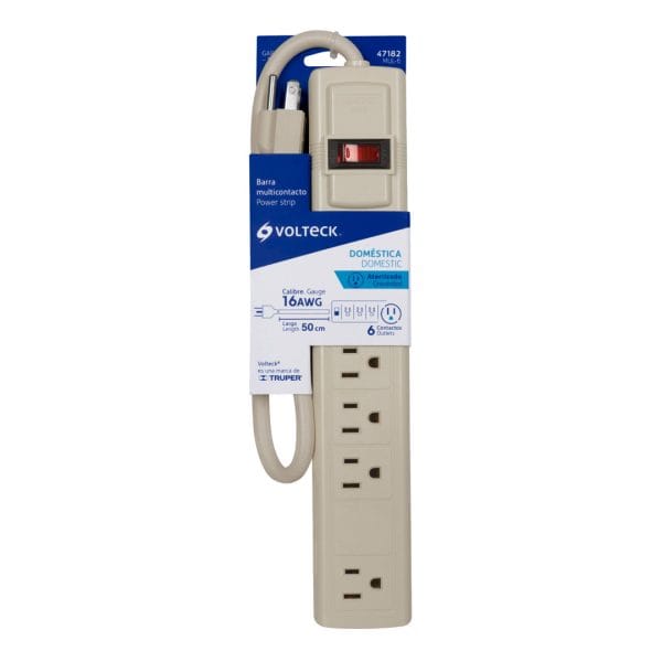 MULTICONTACTO 16 AWG USO RUDO CON 6 ENTRADAS, VOLTECK – Proyecto Ferretero